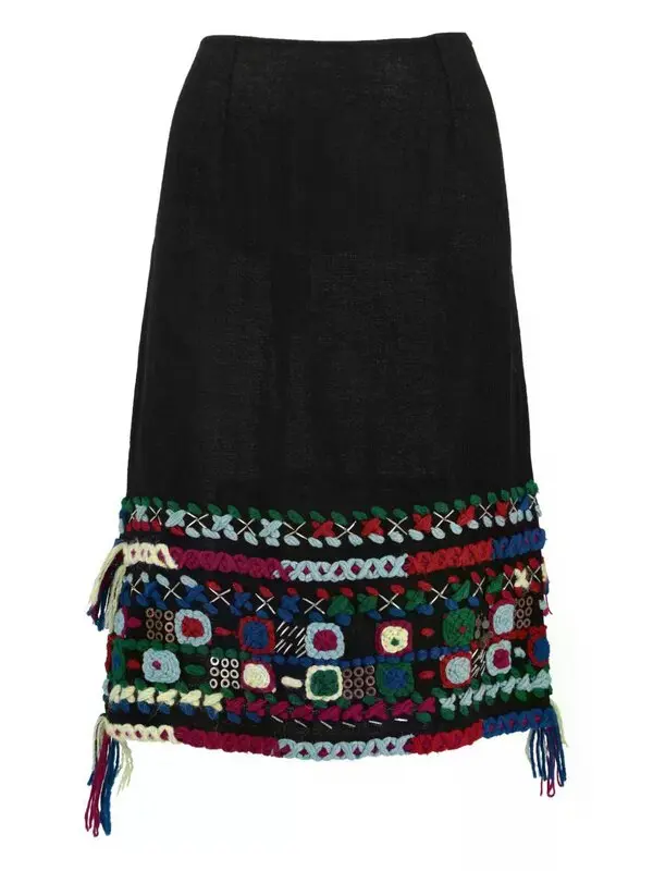 Fendi Wool Midi Skirt