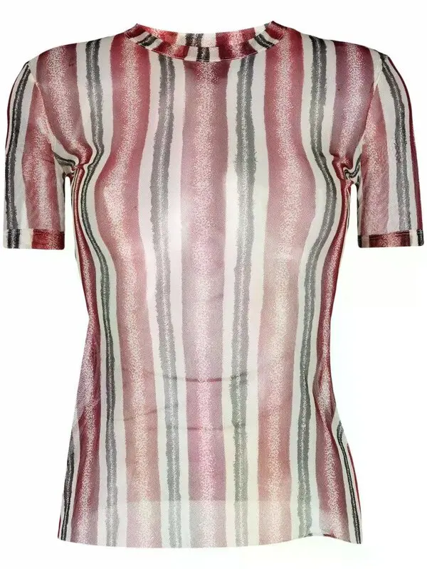 Jean Paul Gaultier 1990s Classique Sheer T-shirt - Red