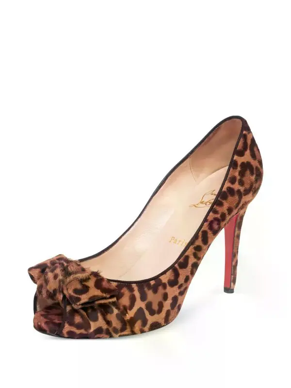CHRISTIAN LOUBOUTIN 105mm Leopard-print Peep-toe Pumps