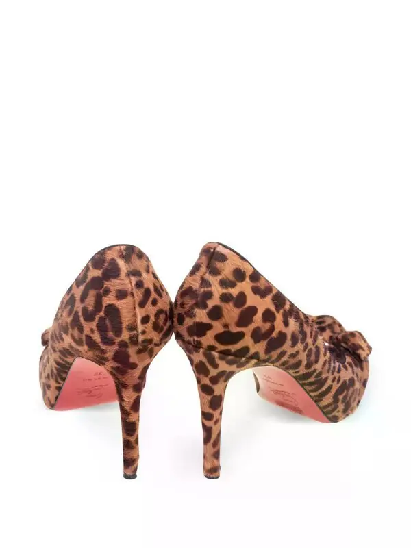 CHRISTIAN LOUBOUTIN 105mm Leopard-print Peep-toe Pumps