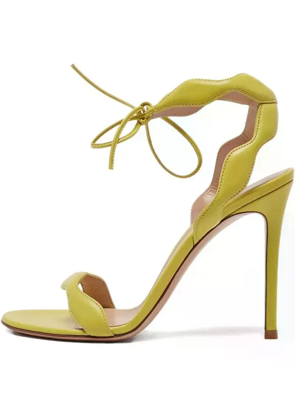 GIANVITO ROSSI 110mm Leather Heeled Sandals - Green