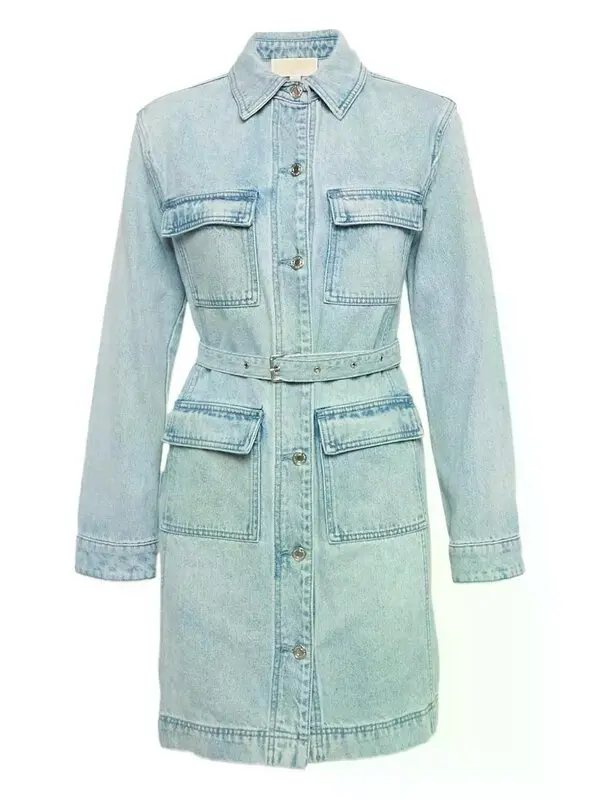 Michael Kors Belted Pocket Shirt Dress - Blue
