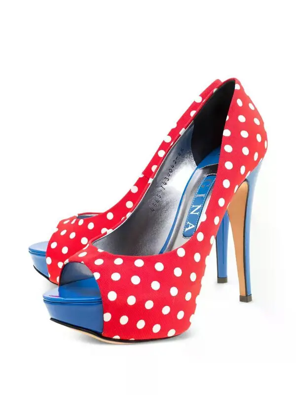 GINA Polka-dot Platform Peep-toe Heels