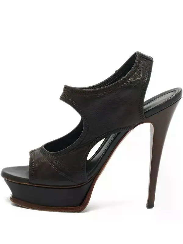 Saint Laurent 140mm Leather Platform Sandals