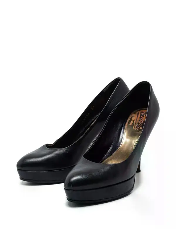Gucci 100mm Leather Platform Pumps