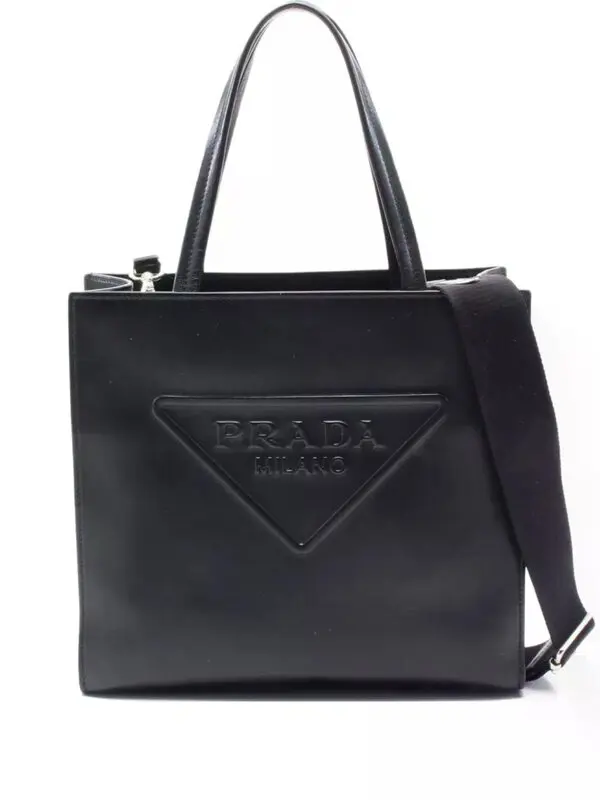 Prada Logo Triangle Tote Bag