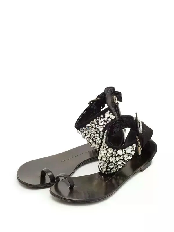 GIUSEPPE ZANOTTI Crystal-embellished Flat Sandals