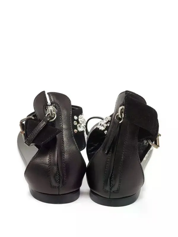 GIUSEPPE ZANOTTI Crystal-embellished Flat Sandals