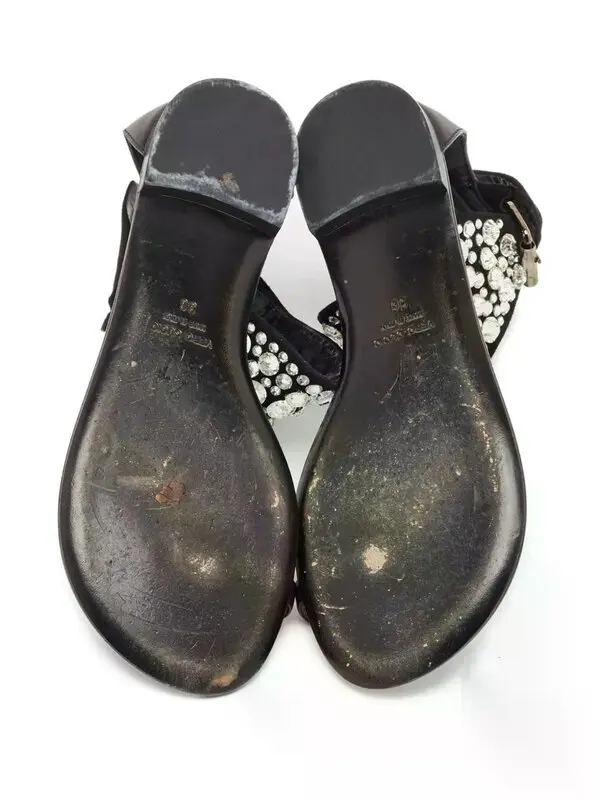 GIUSEPPE ZANOTTI Crystal-embellished Flat Sandals