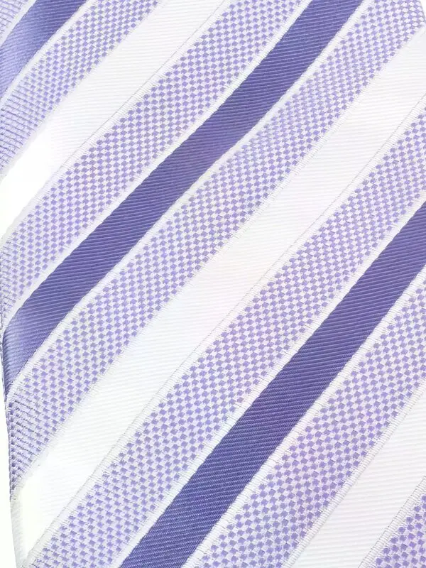 Giorgio Armani Striped Silk Tie - Purple
