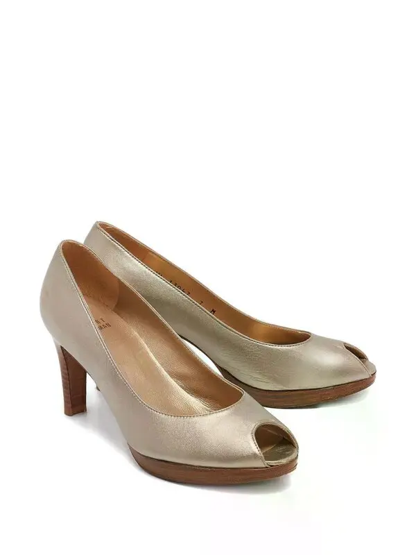 STUART WEITZMAN Leather Peep-toe Pumps
