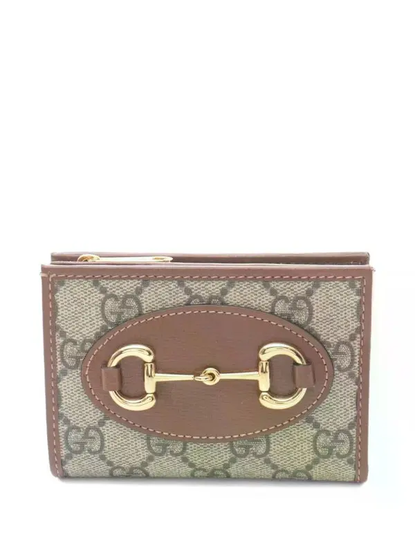 Gucci 2020s Horsebit Gg Supreme Bi-fold Wallet - Neutrals