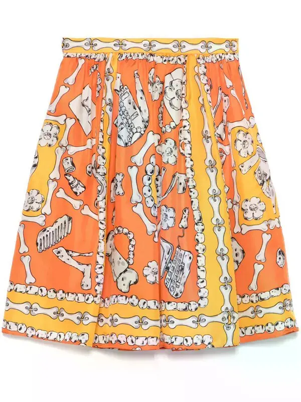 Moschino 2010s Silk Skirt - Orange