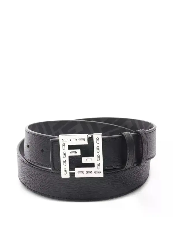Fendi Ff-motif Leather Belt - Black