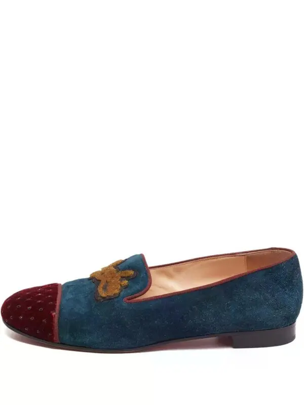 CHRISTIAN LOUBOUTIN Two-tone Velvet Loafers