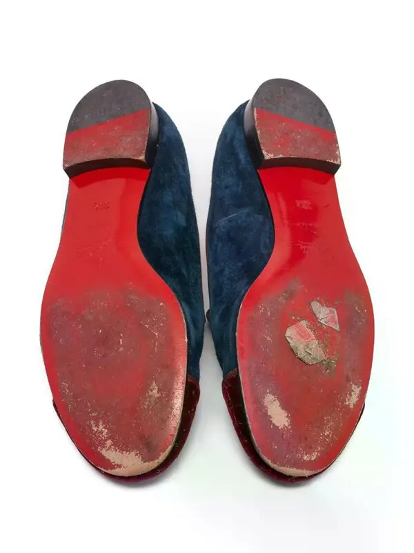 CHRISTIAN LOUBOUTIN Two-tone Velvet Loafers