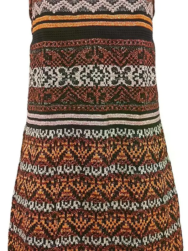 Missoni Geometric-print Crew-neck Mini Dress - Brown