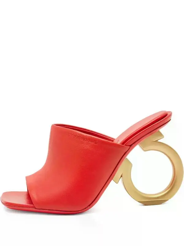 FERRAGAMO 100mm Leather Heeled Sandals