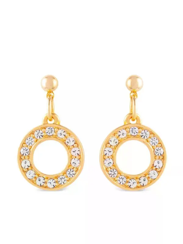 SUSAN CAPLAN 1990s Crystal-embellished Drop Earrings - Gold