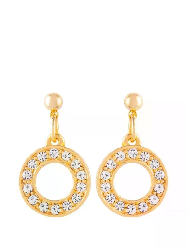 SUSAN CAPLAN 1990s Crystal-embellished Drop Earrings - Gold