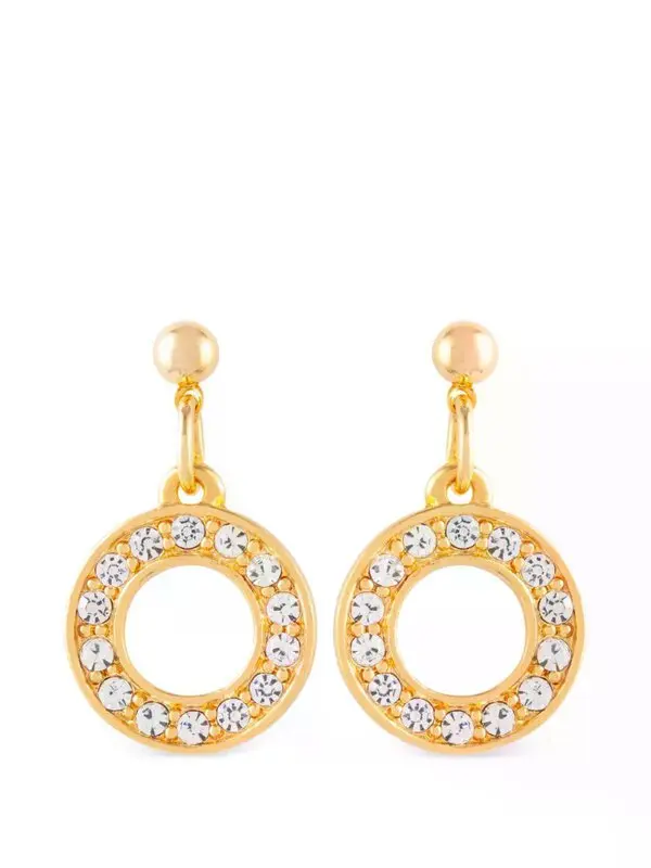 SUSAN CAPLAN 1990s Crystal-embellished Drop Earrings - Gold