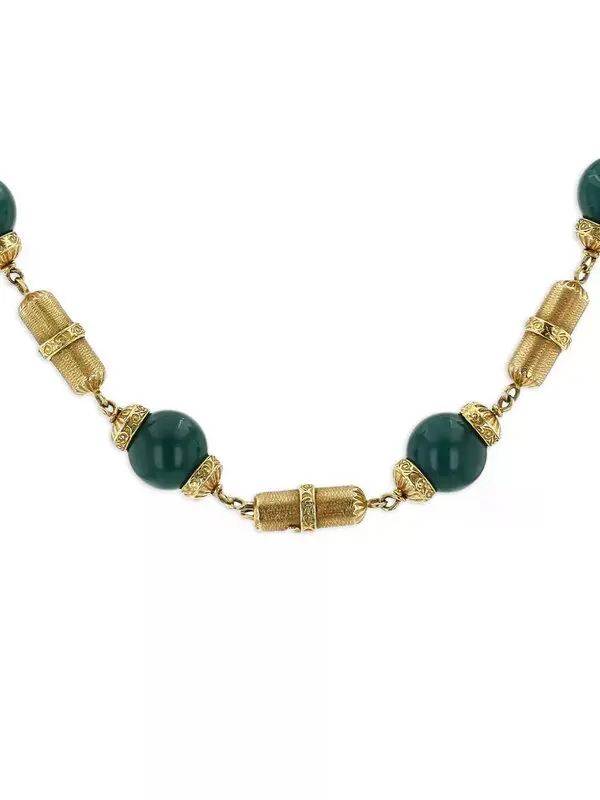 Van Cleef & Arpels 18kt Yellow Chrysoprase Necklace - Gold