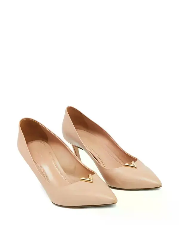 LOUIS VUITTON Logo-plaque Leather Pumps