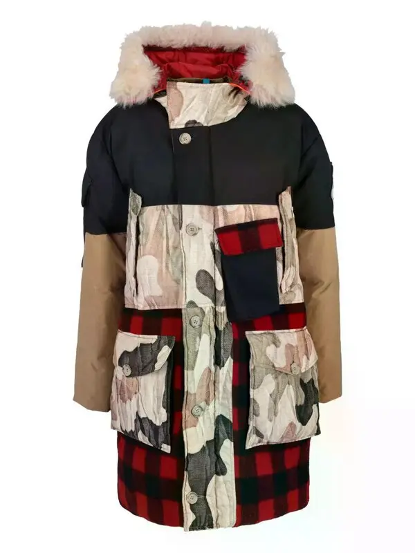 Woolrich Patchwork Long Sleeve Coat