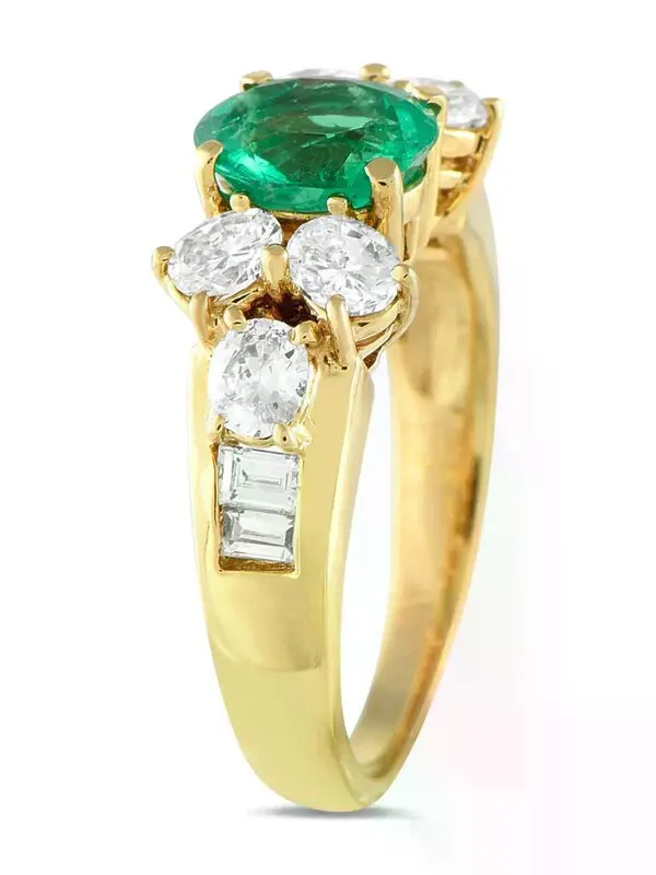 LB EXCLUSIVE 18k Yellow Diamond And Emerald Ring