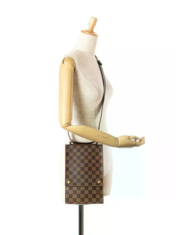 LOUIS VUITTON 2001 Damier Ebene Portobello Crossbody Bag - Brown