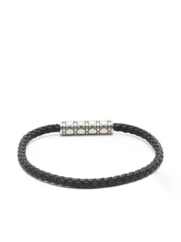 Dior 2000s Cannage Leather Bracelet - Black