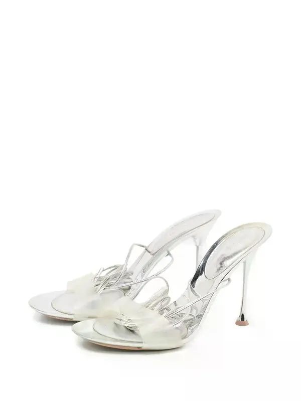 GIANVITO ROSSI Metallic Leather Stiletto Sandals