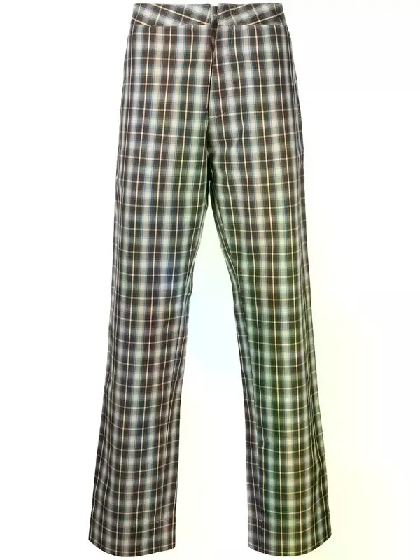 WALTER VAN BEIRENDONCK Check Pattern Trousers - Brown