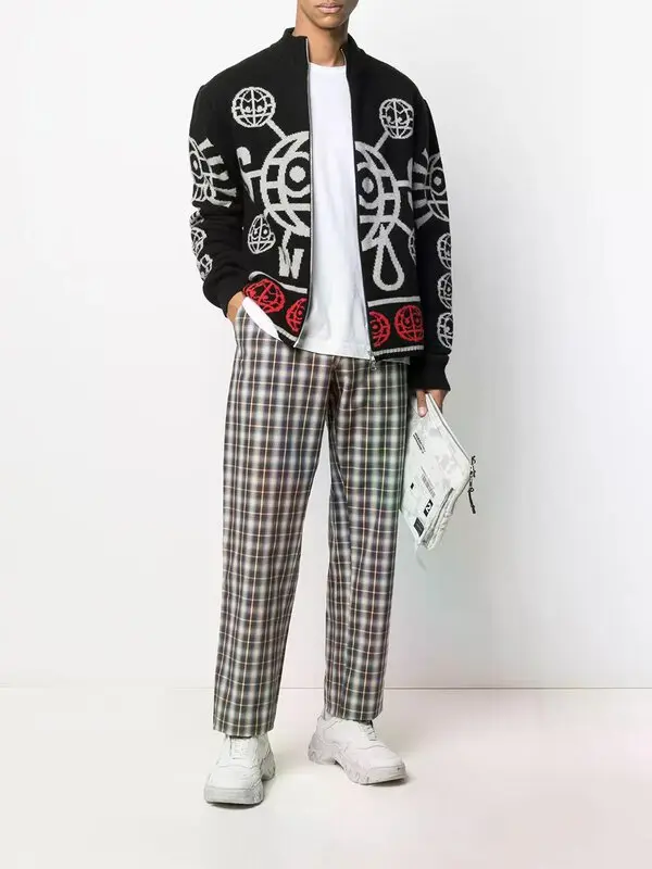 WALTER VAN BEIRENDONCK Check Pattern Trousers - Brown