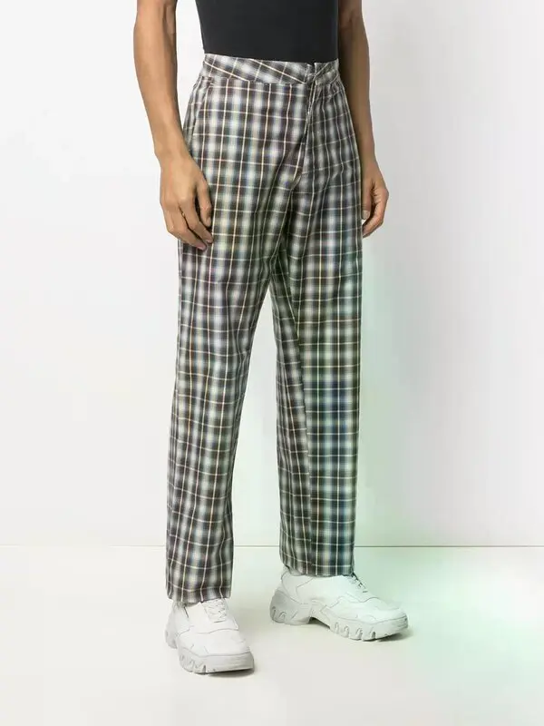 WALTER VAN BEIRENDONCK Check Pattern Trousers - Brown