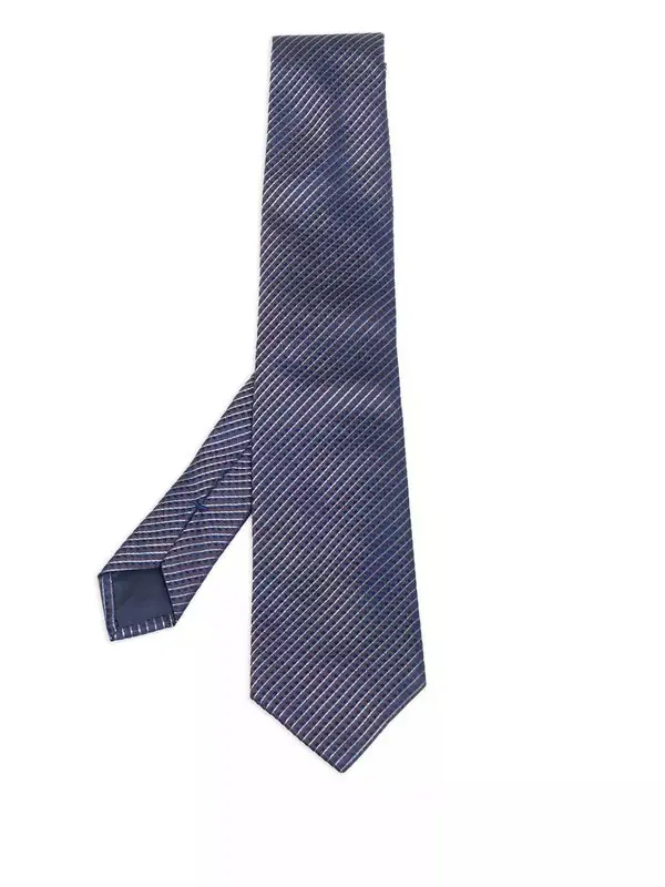 BOSS Striped Silk Tie - Blue