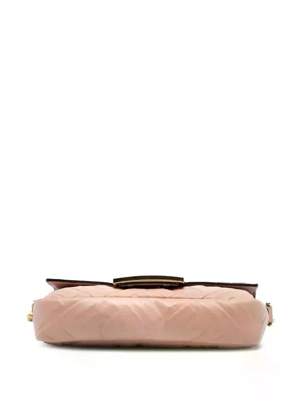Fendi 2010-2025 Mini Zucca Embossed Leather Baguette