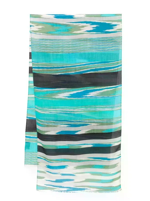Missoni 1980s Striped Scarf - Blue