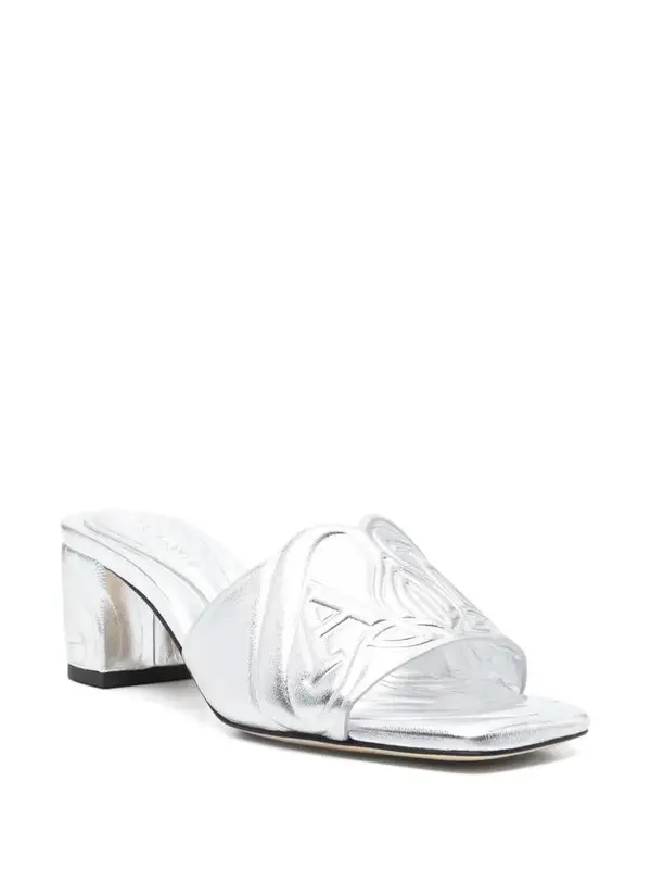 Alexander McQueen 50mm Seal Mules - Silver