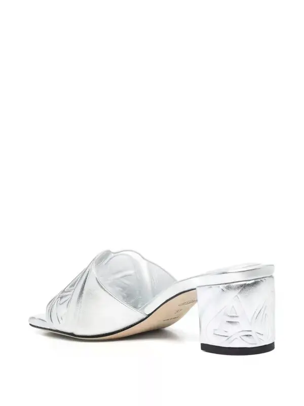 Alexander McQueen 50mm Seal Mules - Silver