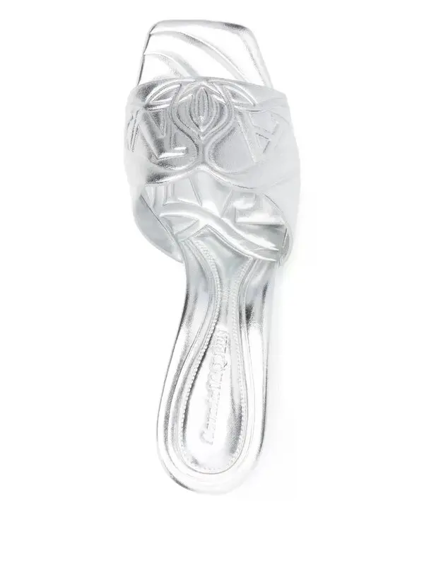 Alexander McQueen 50mm Seal Mules - Silver