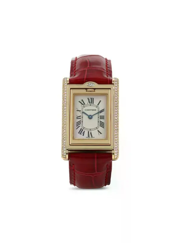 CARTIER 18k Yellow Gold Tank Basculante 36mm, Circa 1990s - White