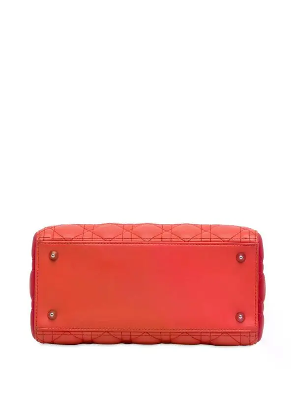 Dior 2013 Medium Lambskin Cannage Lady Satchel - Orange