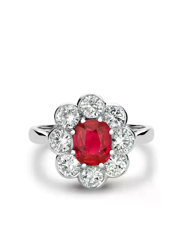 PRAGNELL Platinum Ruby And Diamond Ring - Silver