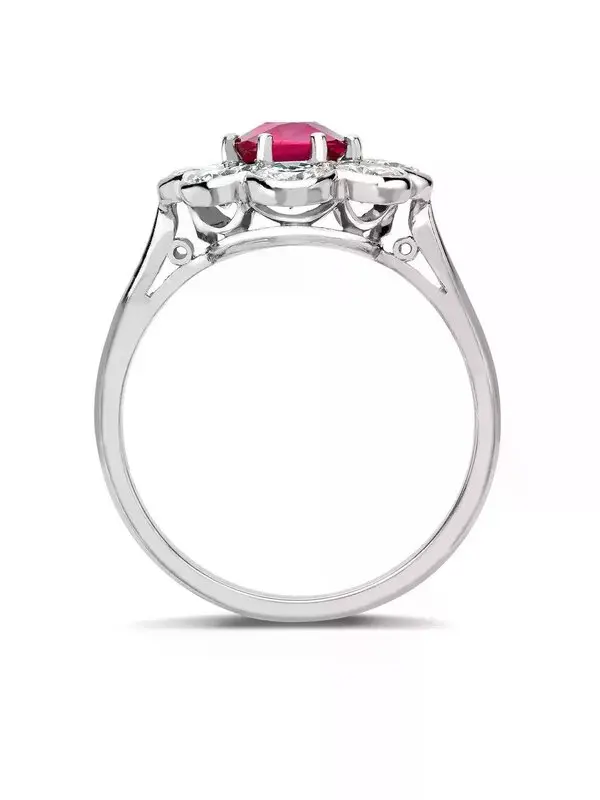 PRAGNELL Platinum Ruby And Diamond Ring