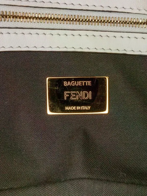 Fendi 2010-2024 Zucca Glazed Fabric Cage Baguette Satchel - Brown