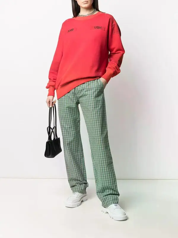 WALTER VAN BEIRENDONCK Gingham Check Straight-leg Trousers - Green