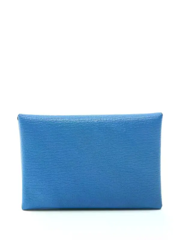 Hermès 2023 Calvi Duo Card Holder - Blue