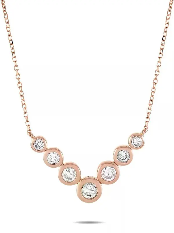 LB EXCLUSIVE 14k Rose Gold Diamond Pendant Necklace - Pink
