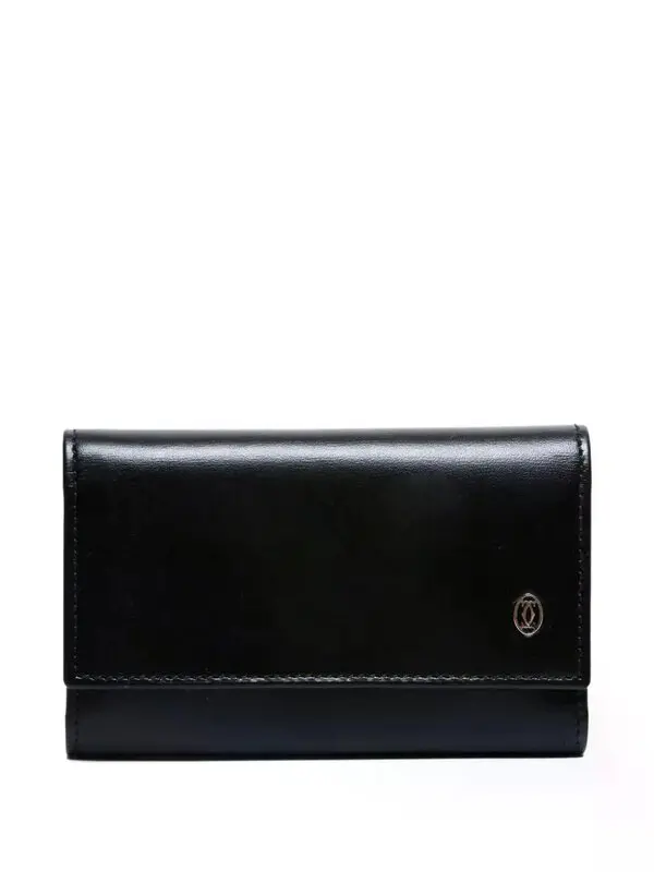 CARTIER 2000-2020 Logo-plaque Leather Key Case - Black